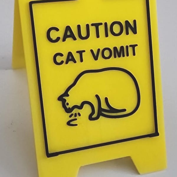 Cat Vomit Warning Sign - Etsy