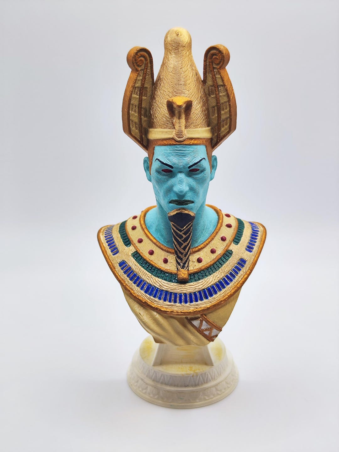 Bust of Osiris – Egyptian God of Afterlife, Hand-painted 3D Printed Statue With Gold Accents - Etsy
