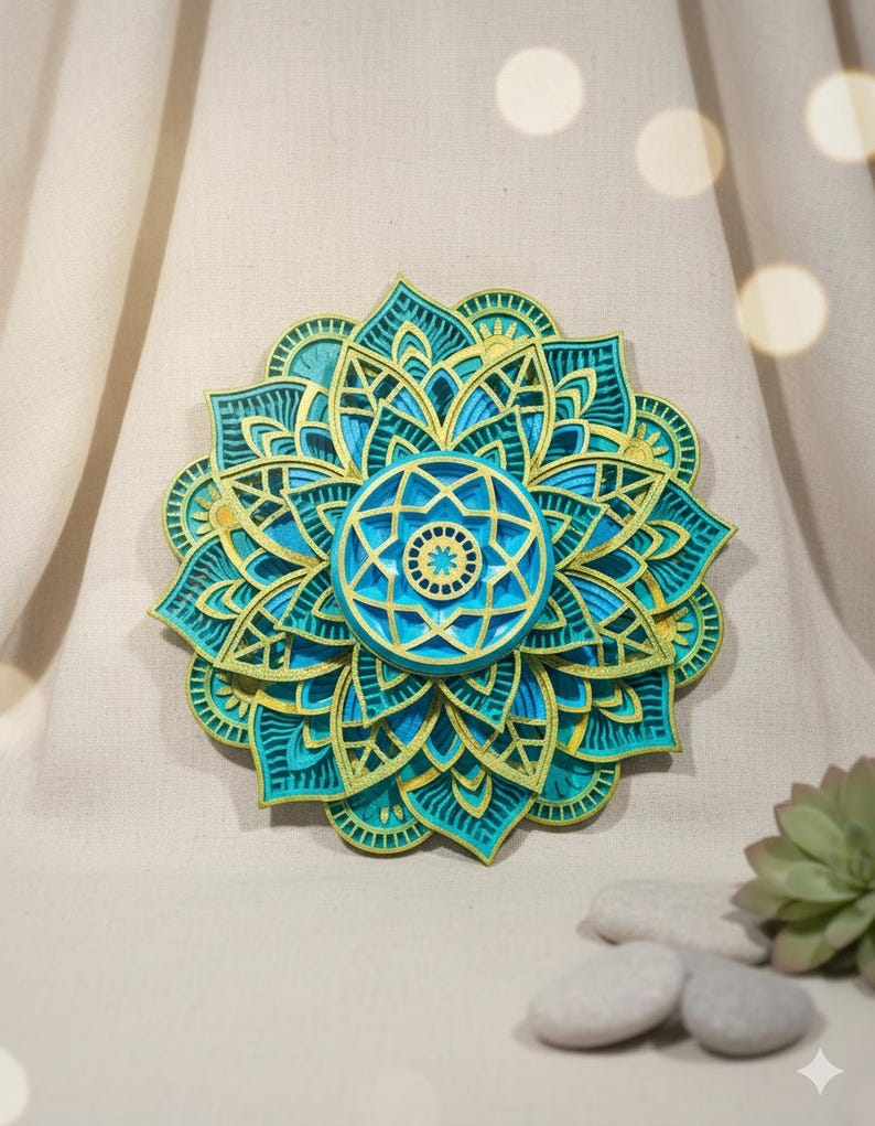 Spinning Mandala Wall Art – 3D Printed Kinetic Decor for Meditation and ...