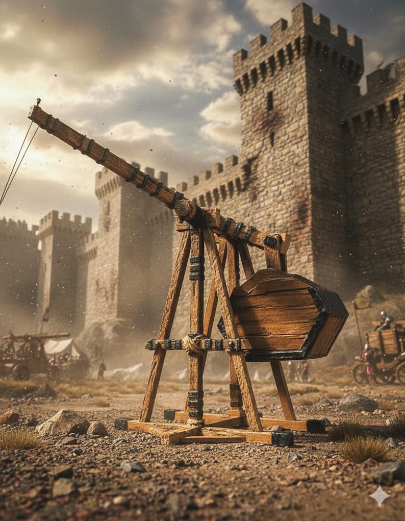 3D Printed Trebuchet - Hand-painted Medieval Siege Weapon Model - Etsy