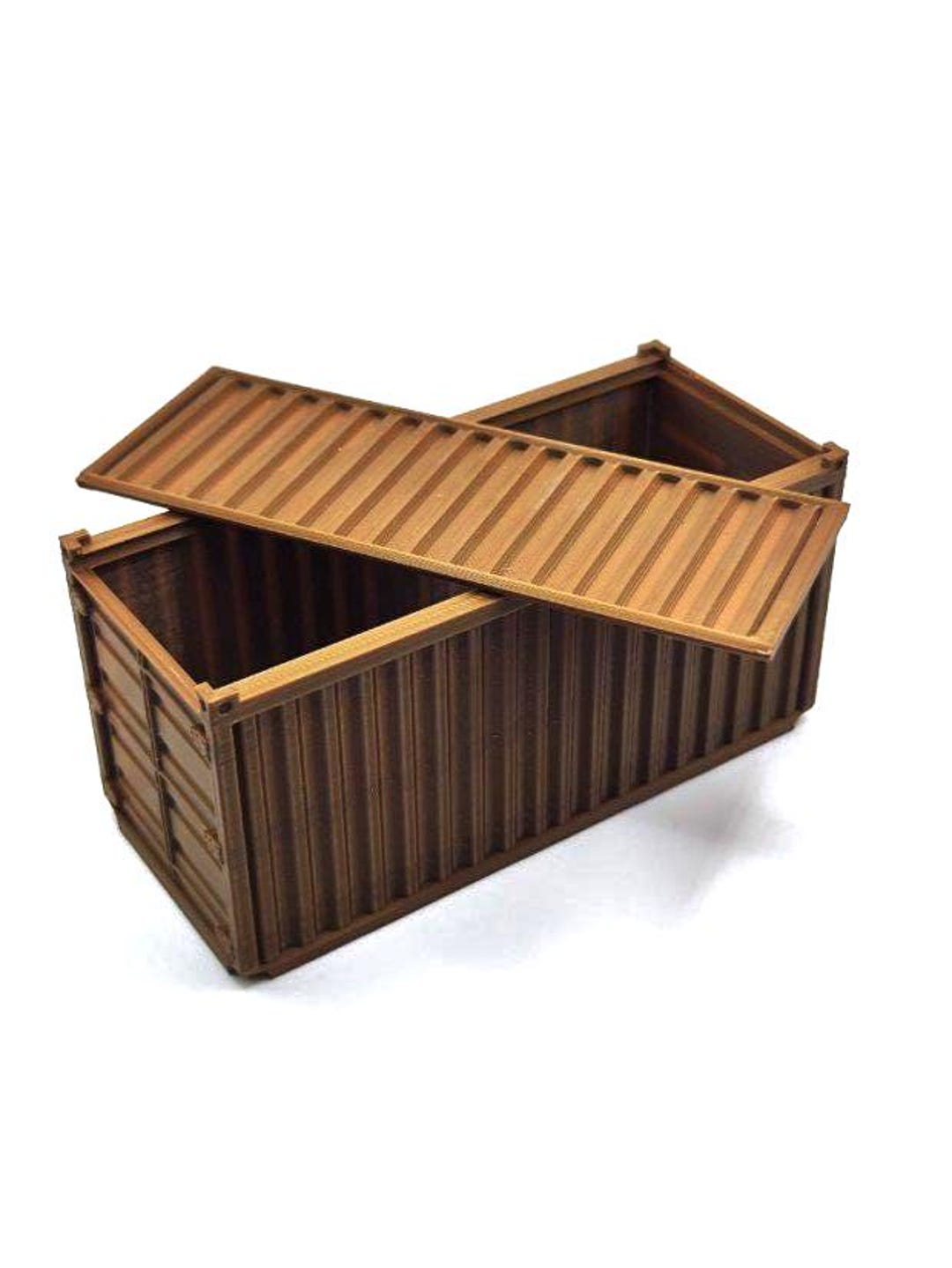 Shipping Container Desk Organizer | 3D Printed Storage Box With Lid ...