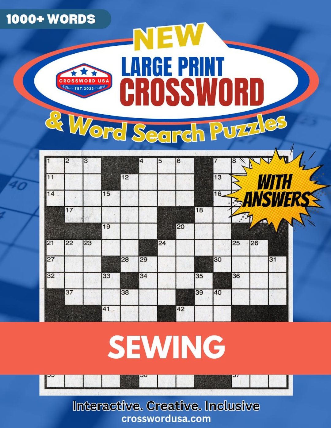 Sewing Crossword Puzzle Book | 1000+ Words | Large Print | Stitching ...