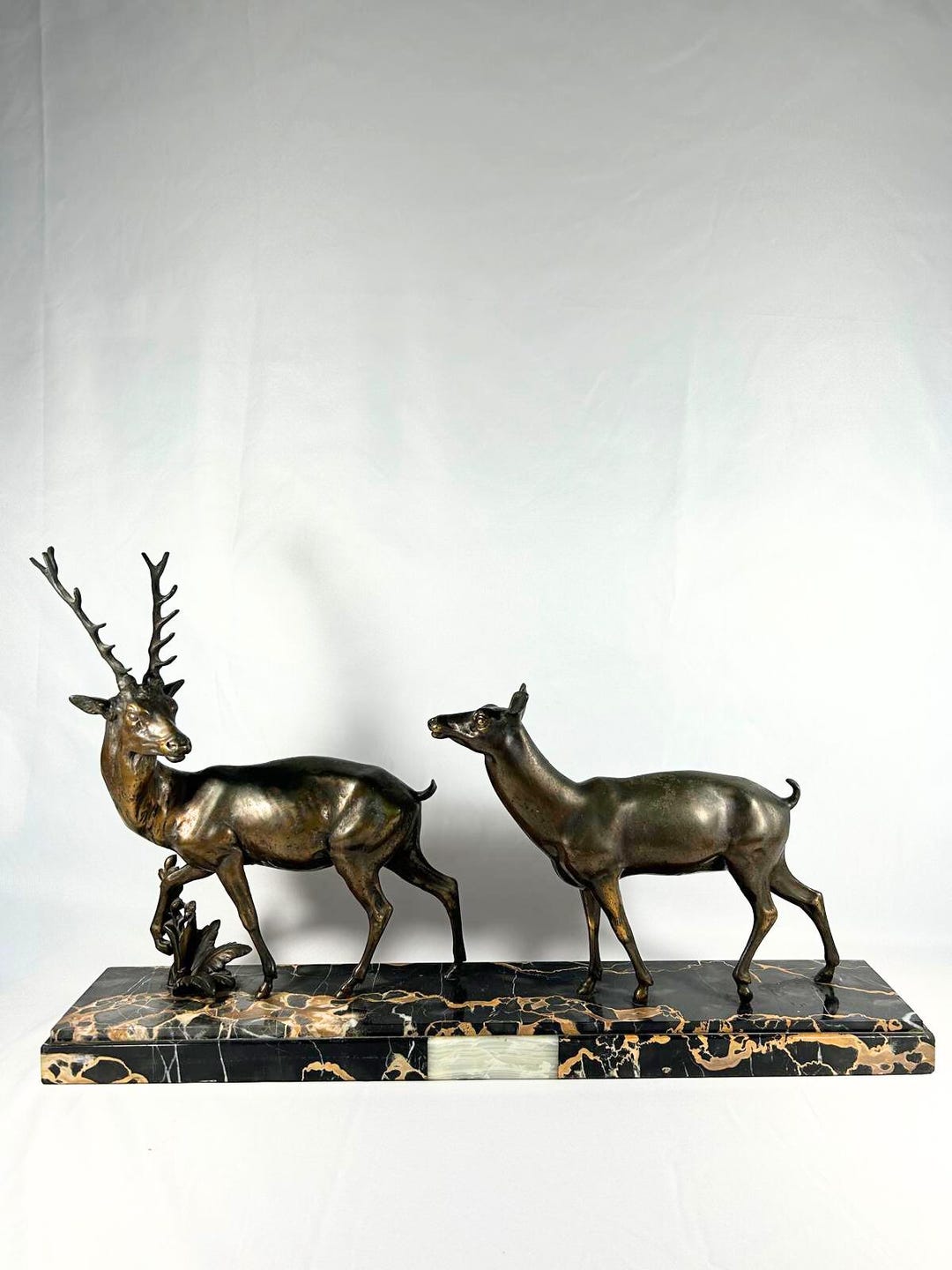 Artdeco Statue, Circa 1820-1830, Deer Statue in Patinated Bronze - Etsy