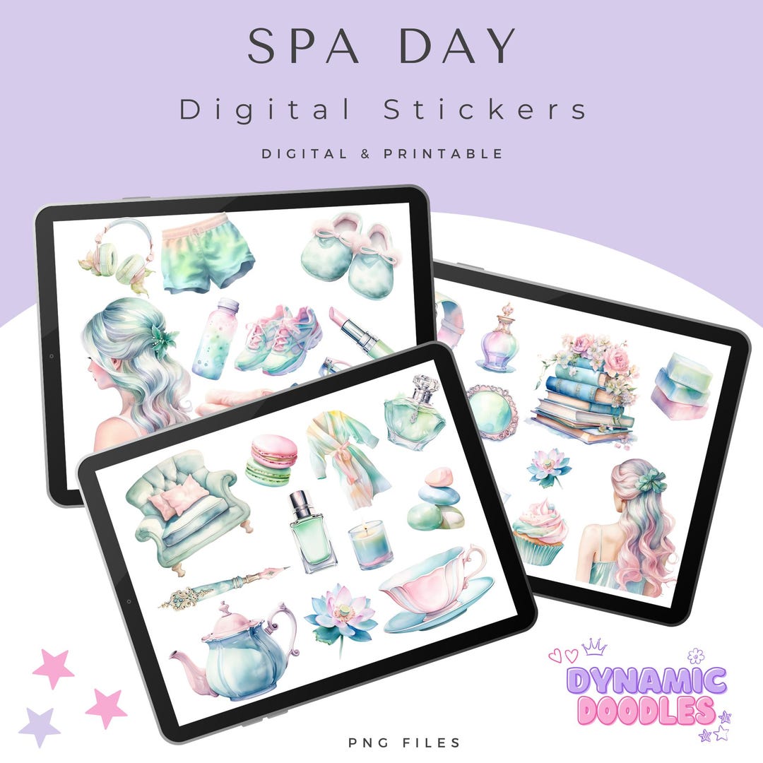 Watercolour Spa Day Clip Art Bundle Set | Cute Spa Girl | Spa ...