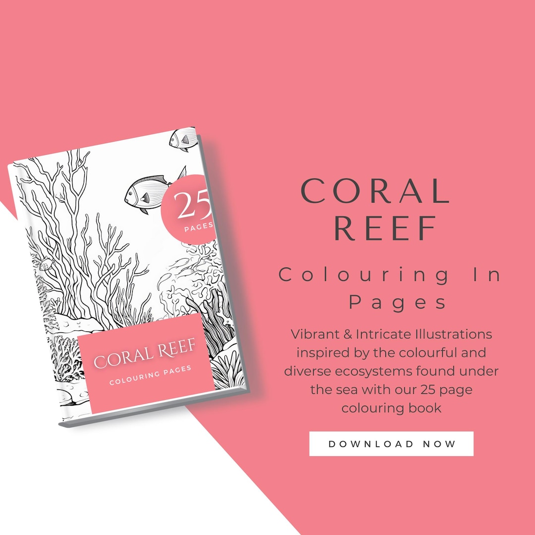 Ocean Coloring Book Featuring Coral Reef | Marine Life Colouring Pages ...