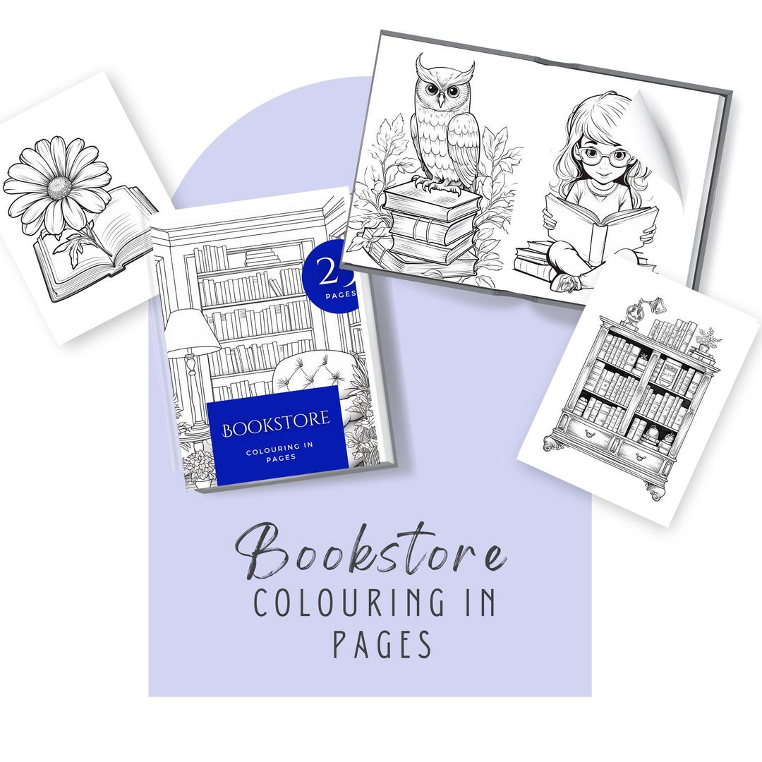 Book Lovers Coloring Pages for Adults | Bookworms Colouring Book ...