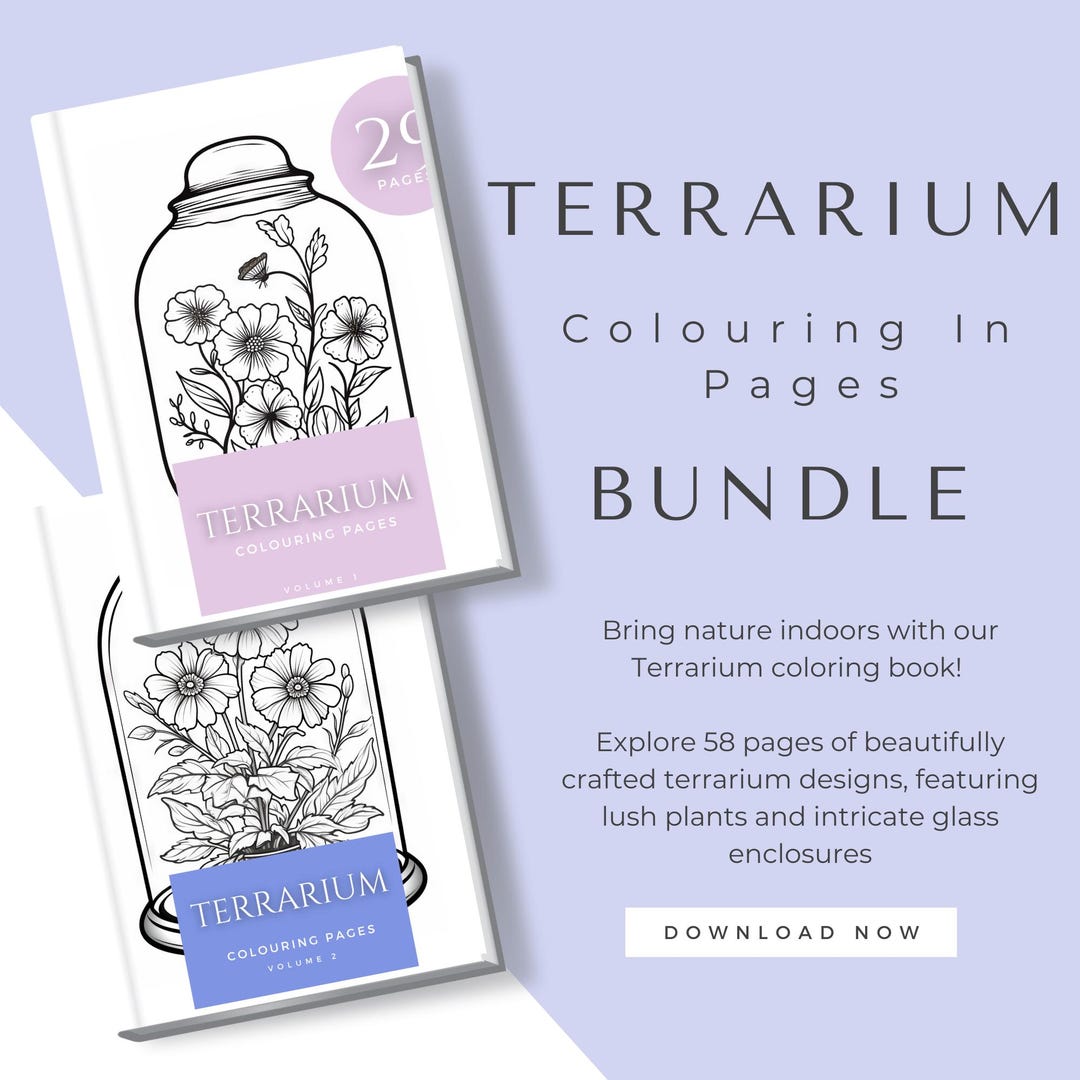 Floral Terrarium Coloring Sheets Bundle | Botanical Floral Jars ...