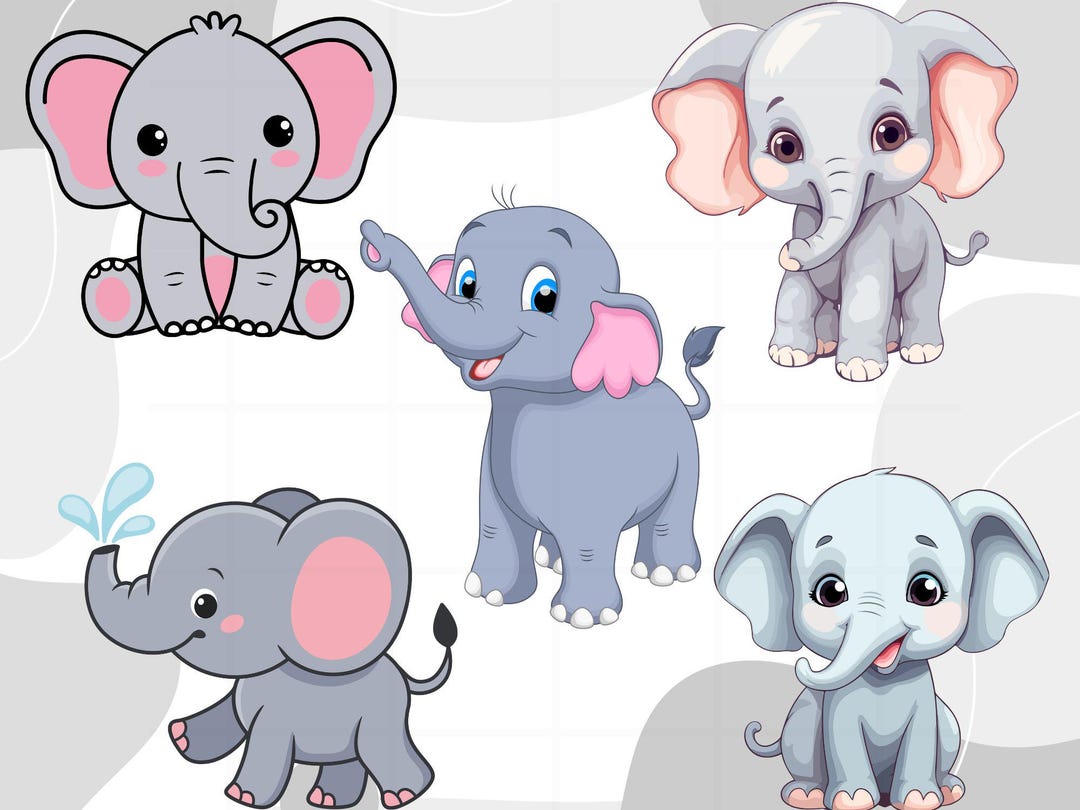 Elephant SVG Bundle/ Cute Elephant Svg/ Elephant Clipart/ Elephant SVG ...