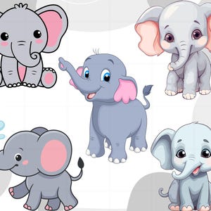 Elephant SVG Bundle/ Cute Elephant Svg/ Elephant Clipart/ Elephant SVG ...