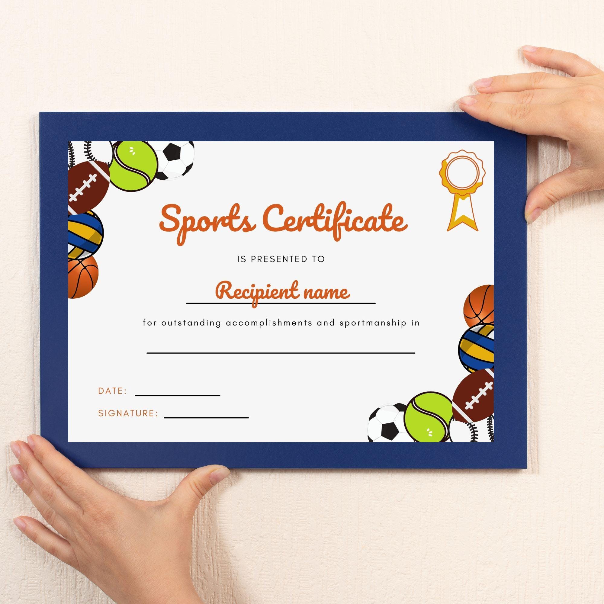 Sports Certificate Editable Template/ Certificate Design Template ...