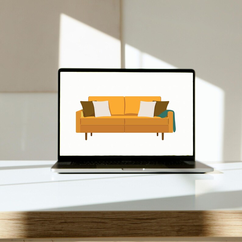 Couch Sofa SVG/ Clip Art Cut File Silhouette/ Furniture Svg/ Home ...