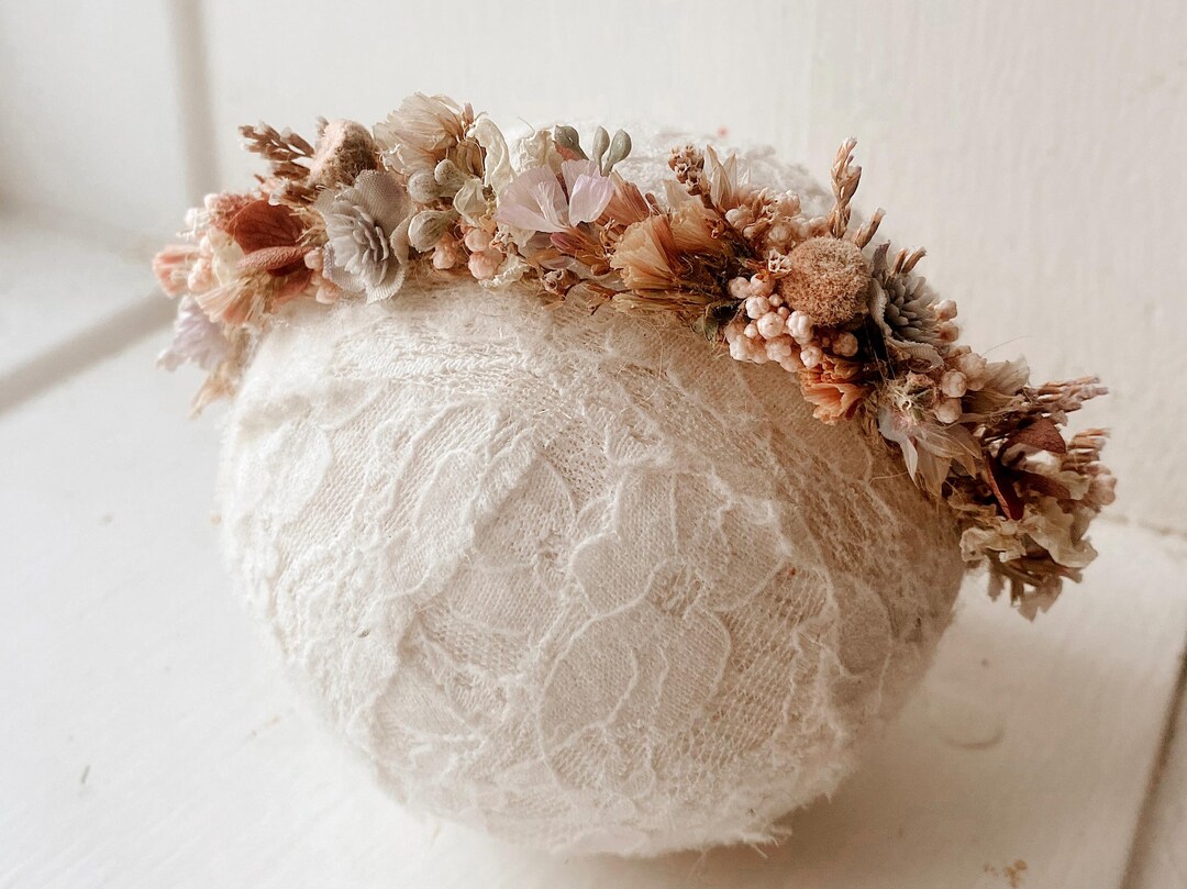 Fairy Dance - Newborn Dried Flower Crown - Tieback Prop - Etsy
