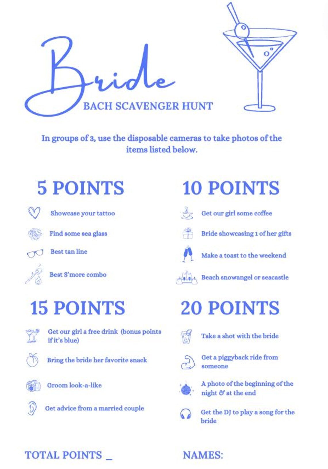 Bachelorette Coastal Scavenger Hunt - Etsy