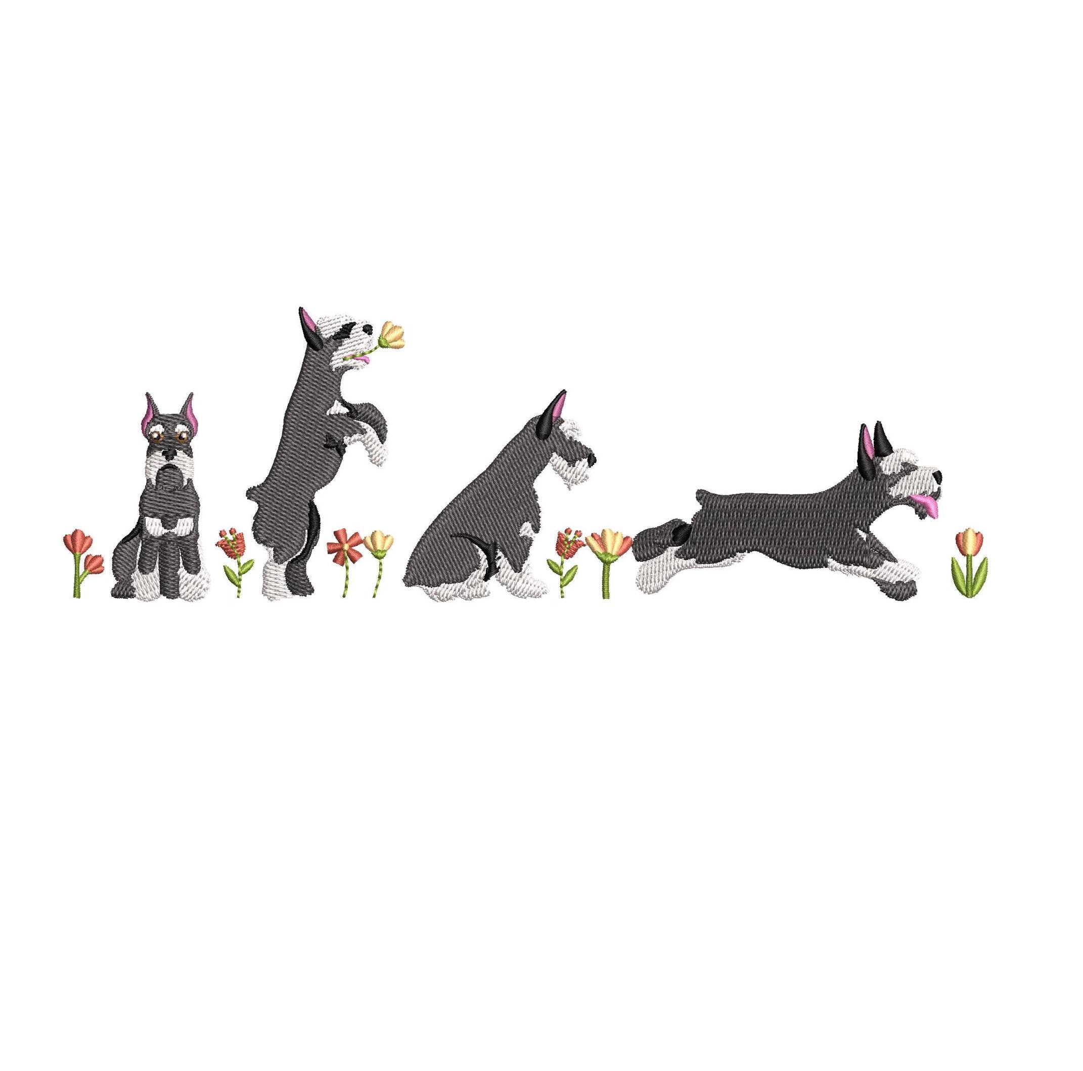 Miniature Schnauzer Embroidery Design Pes Dst Exp Hus Inb Jef Sew Vp3 ...