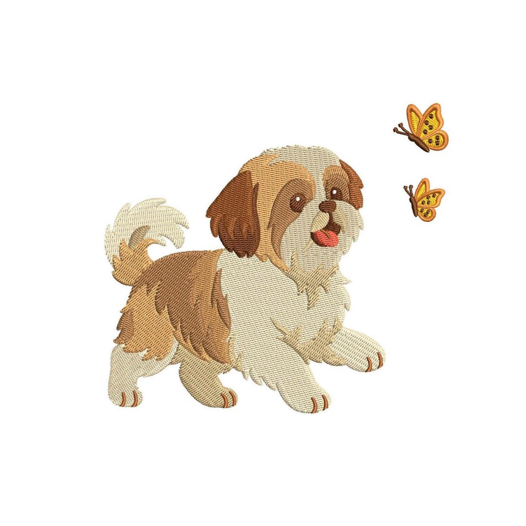 Shih Tzu Embroidery Design, Puppy Embroidery Pes Dst Exp Vp3 Jef Sew Xi ...