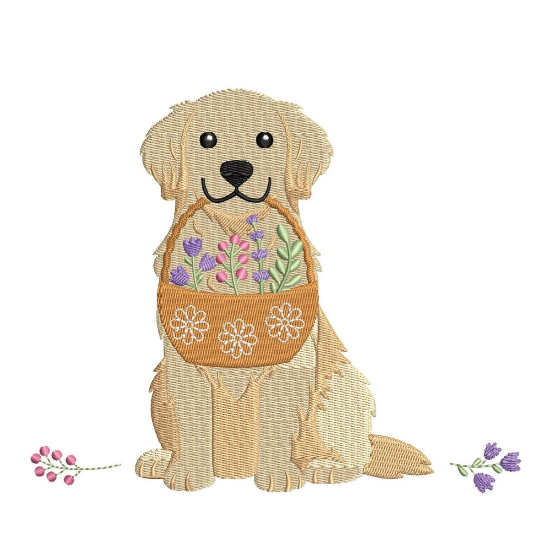 Labrador Retriever Embroidery Design 3 Sizes Golden Retriever Digital ...