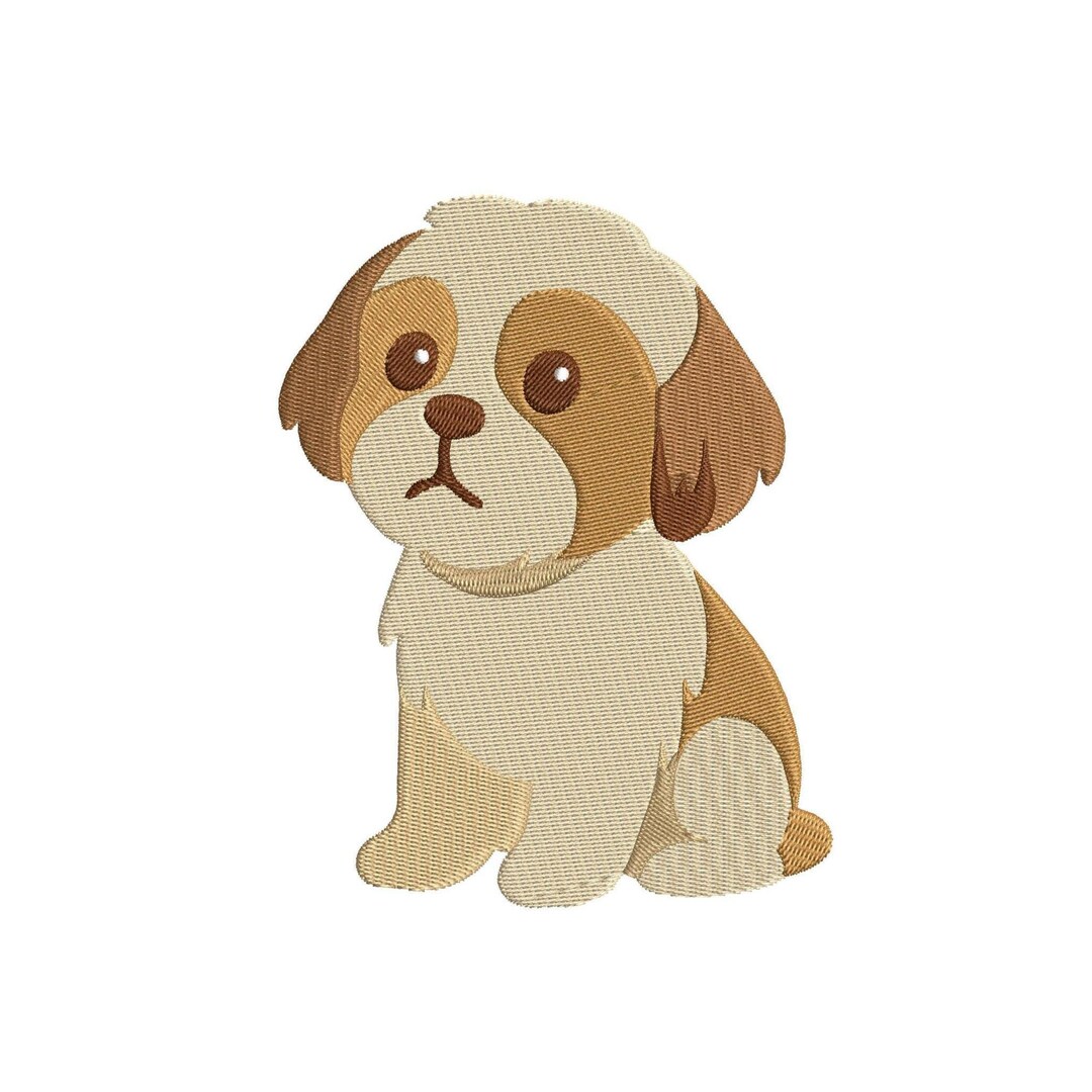 Shih Tzu Dog Embroidery Design 5 Sizes, Waiting Puppy Embroidery, Dog ...