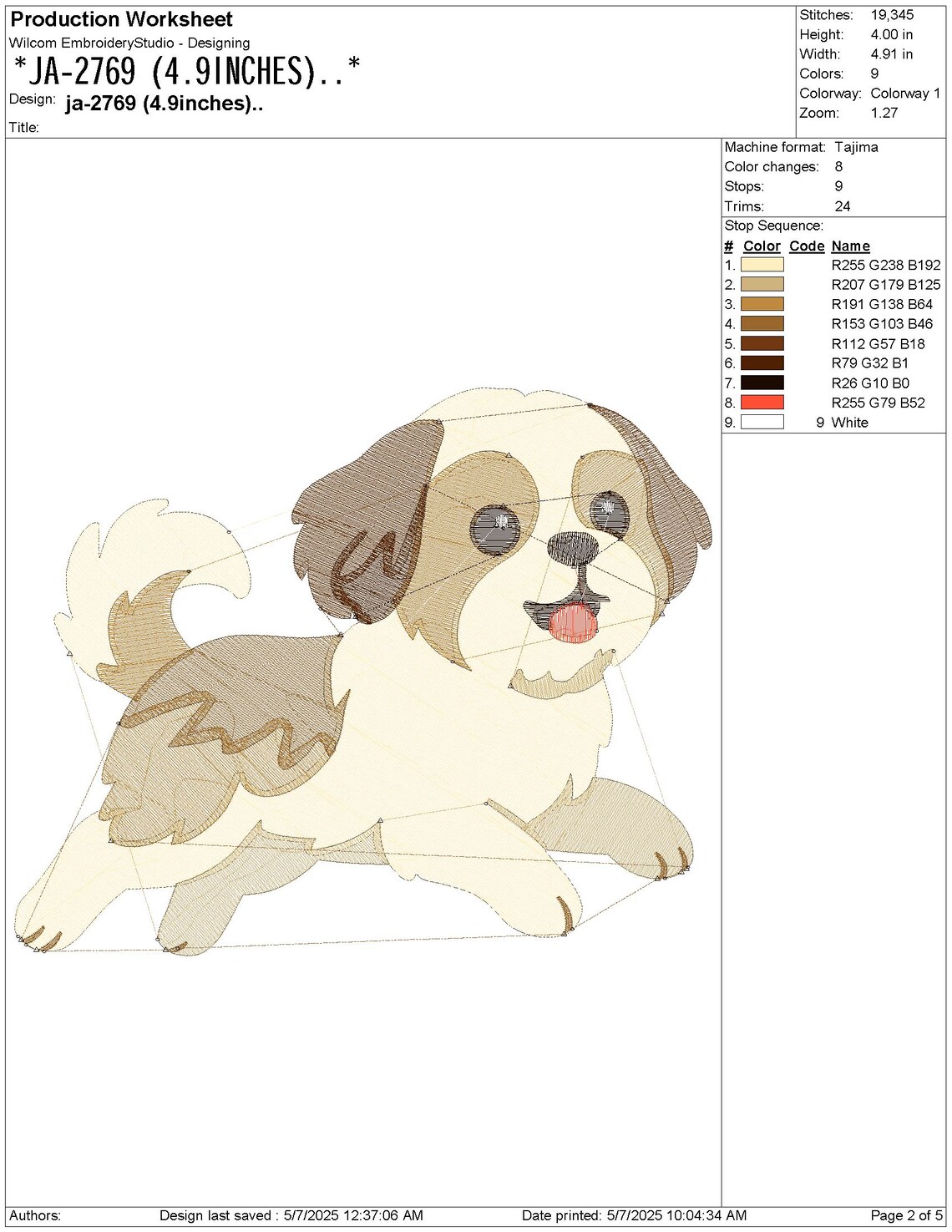 Shih Tzu Embroidery Design 3 Sizes, Running Puppy Embroidery, Cute Mini ...