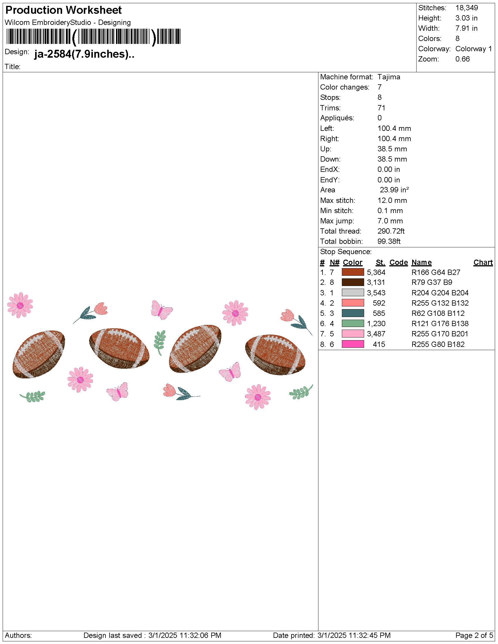 Football Embroidery Design 6 Sizes, Floral Football Season Machine ...