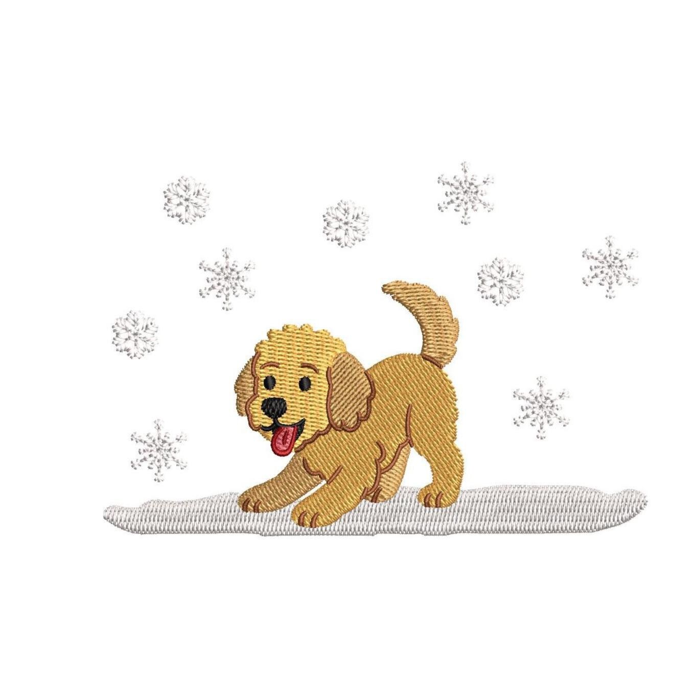 Goldendoodle Christmas Embroidery Pes Dst Exp Hus Jef Vp3 Holiday Dog ...