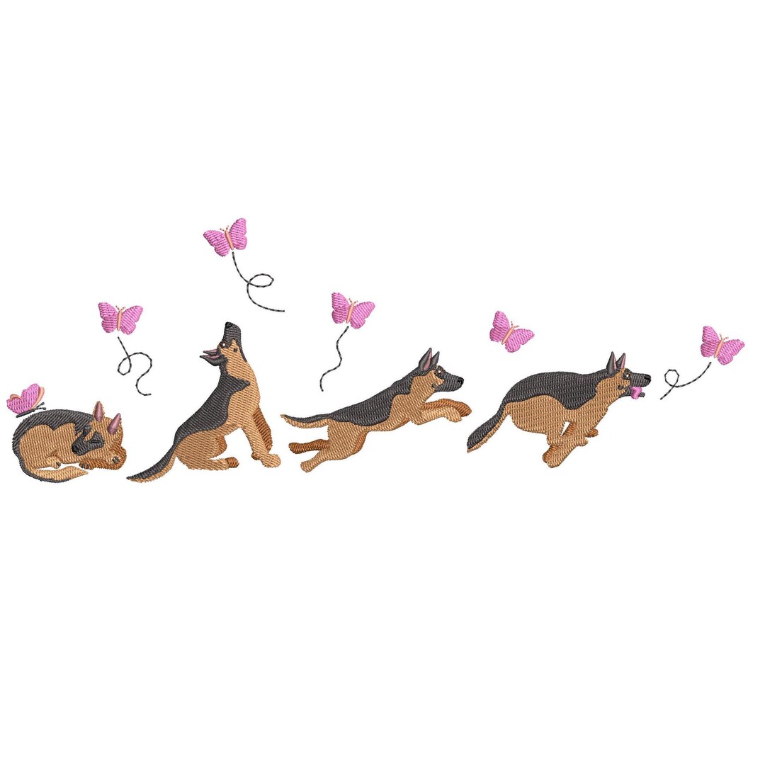 German Shepard Machine Embroidery Design 4 Sizes, Police Puppy Instant ...