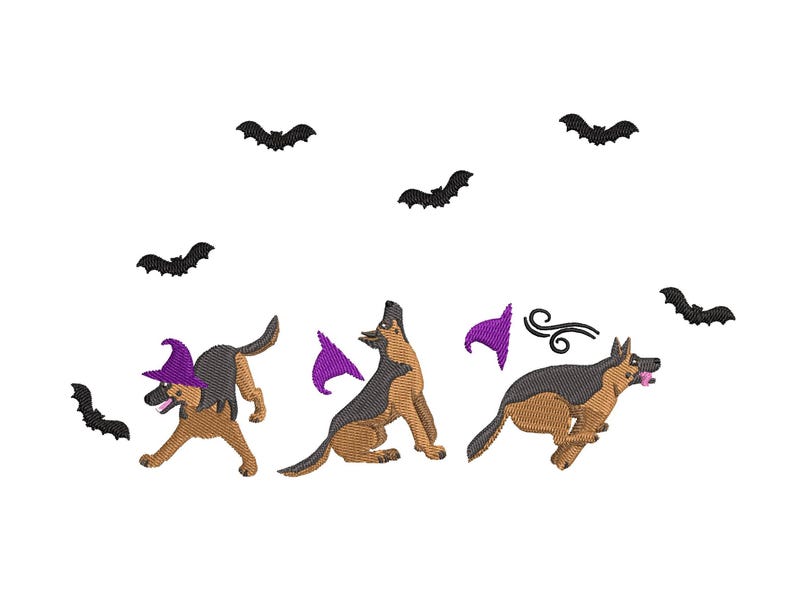 Halloween German Shepard Machine Embroidery Design, Police Puppy ...