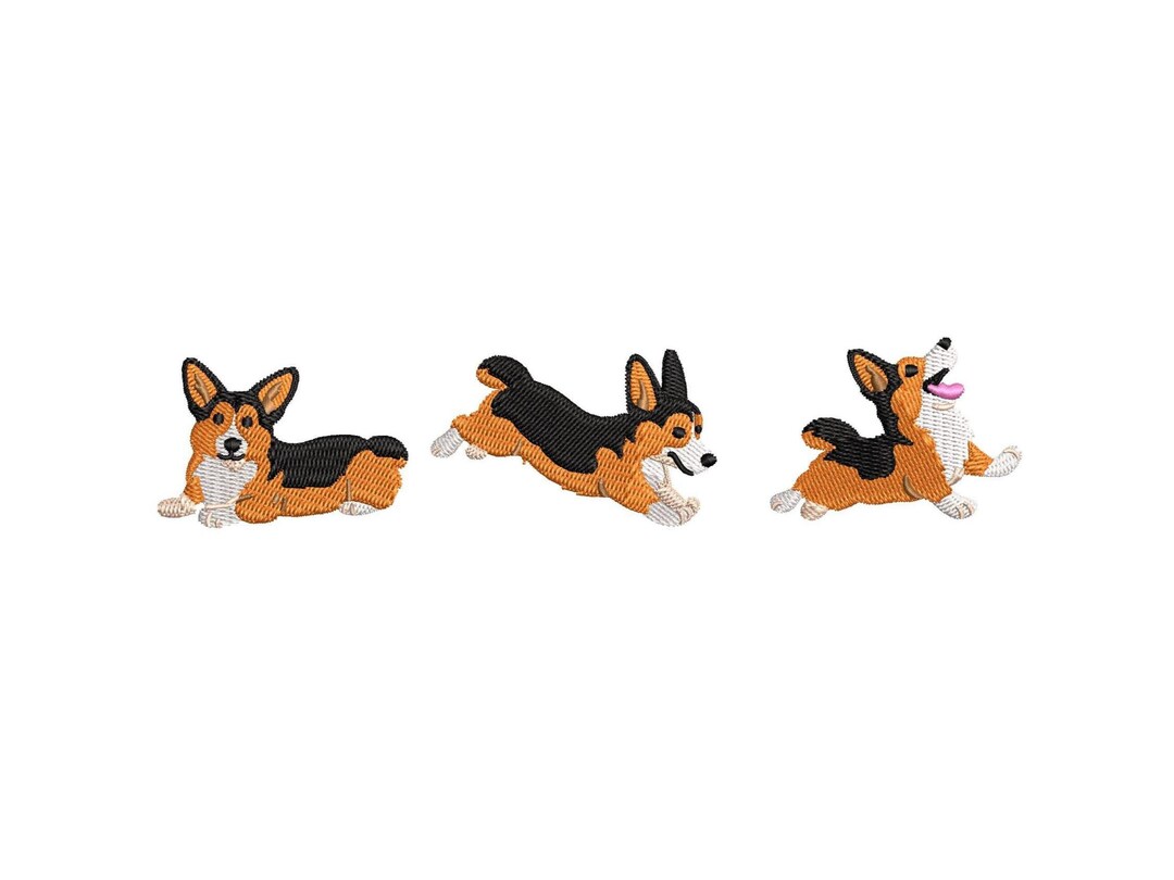 Corgi Dog Embroidery Design, Corgi Pes File, Dog Lover Machine ...