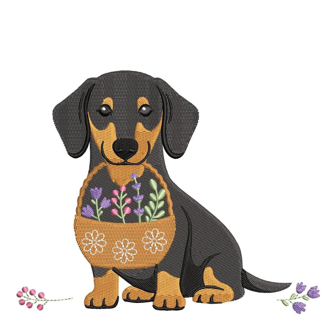 Dachshund Dog Embroidery Design 3 Sizes, Weiner Pup Digital Download ...