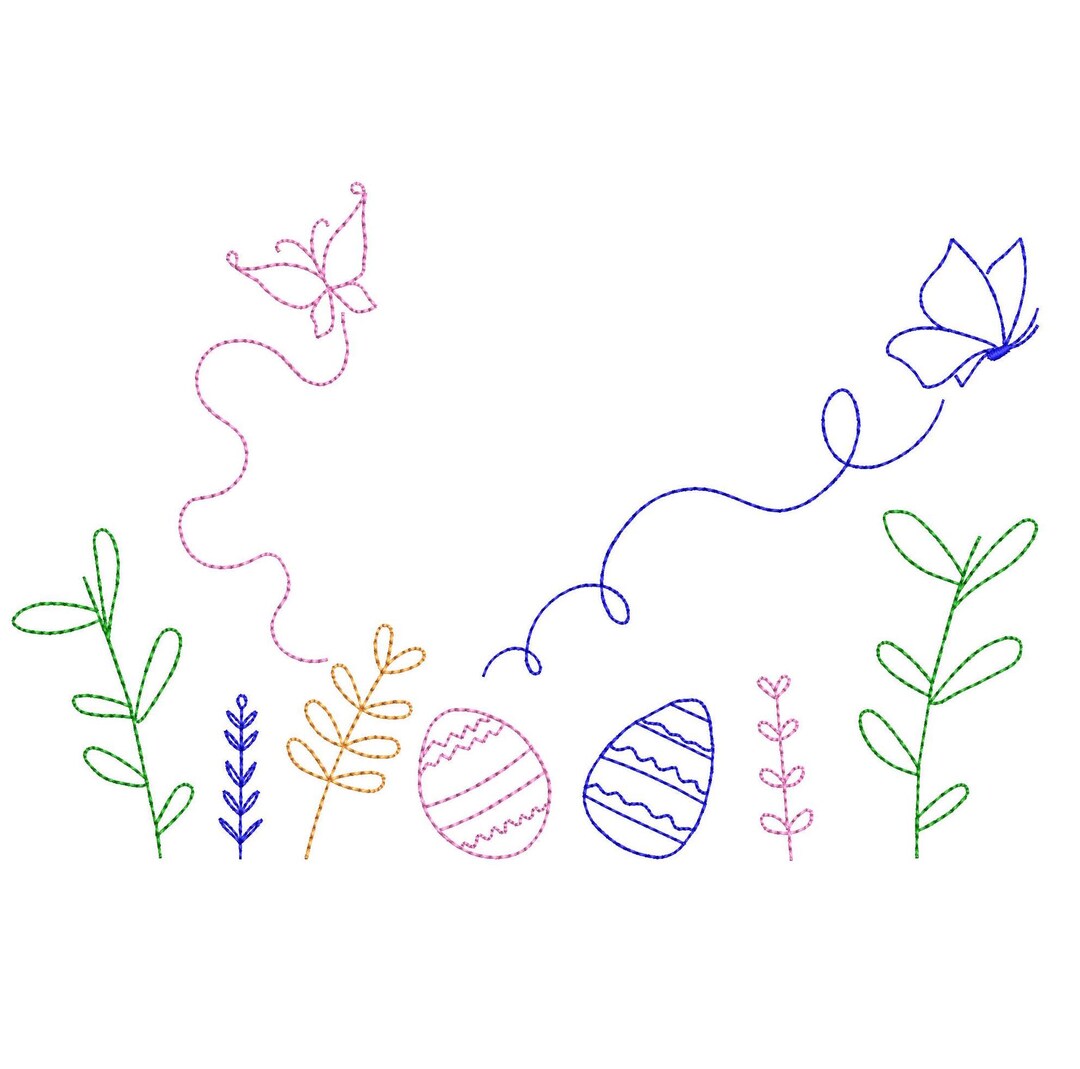 Easter Egg Wildflower Meadow Machine Embroidery Design Pes Dst Exp Hus ...