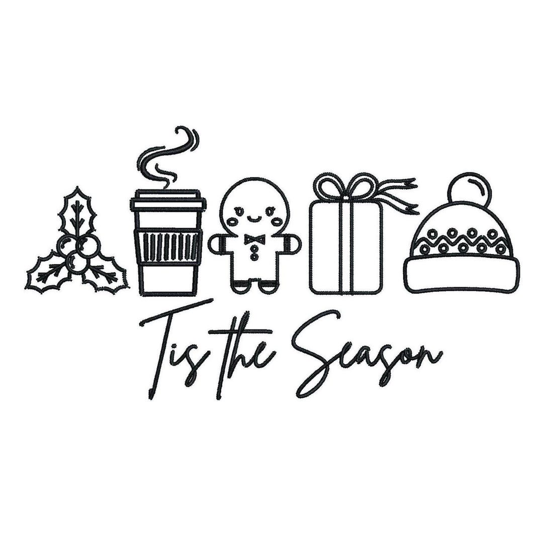 Tis the Season Embroidery Design PES, DST, JEF, Exp Xxx Vp3 Trendy ...