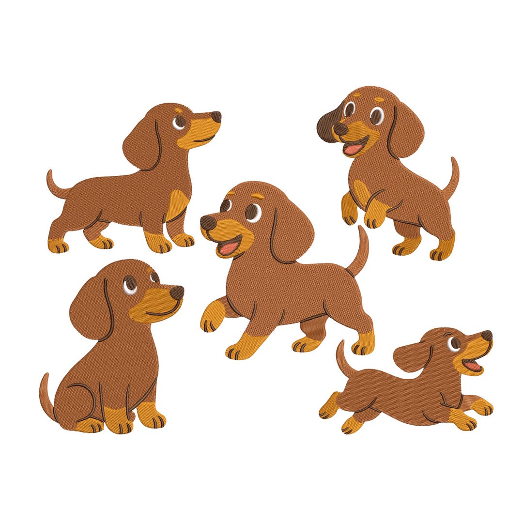 Dog Bundle - Dachshund Dog Embroidery Designs 5 Sizes, Weiner Dog Puppy ...