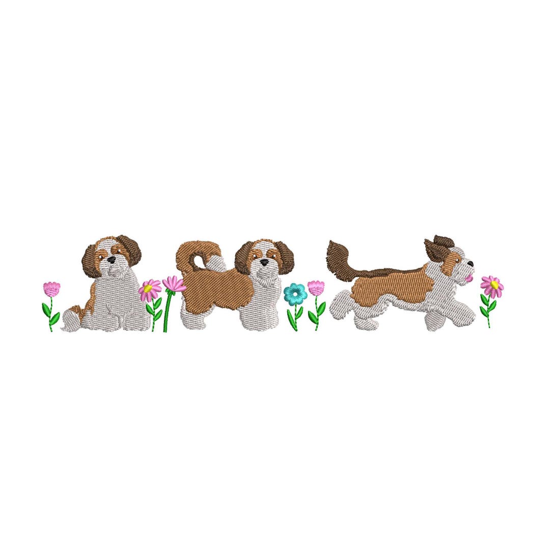 Shih Tzu Dog Embroidery Design 6 Sizes, Xi Shi Puppy Spring Summer Pet ...