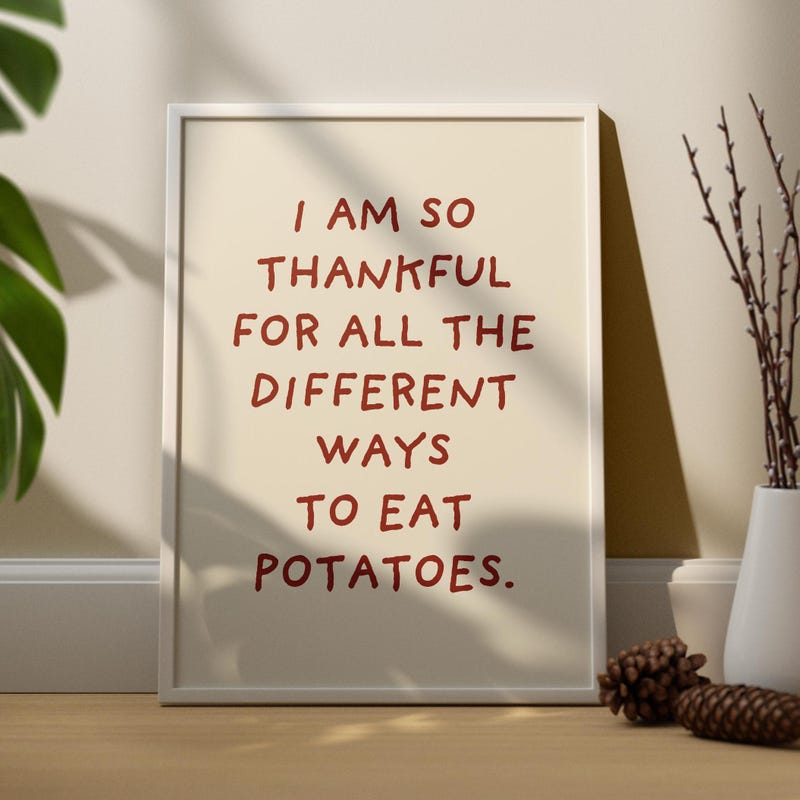 I Am Thankful for Poster - Etsy