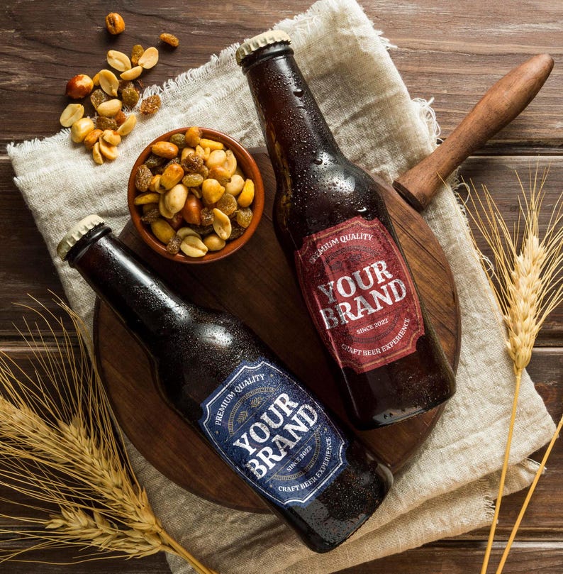 Editable Beer Label Template, Personalized Canva Homebrew Beer Bottle Label, Personalized Bier ...