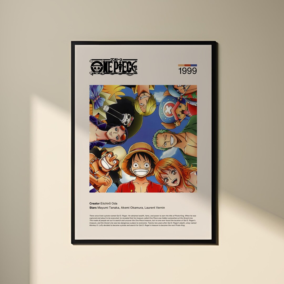 One Piece Poster Anime Wall Art, Eiichiro Oda Movie Poster, Minimalist ...