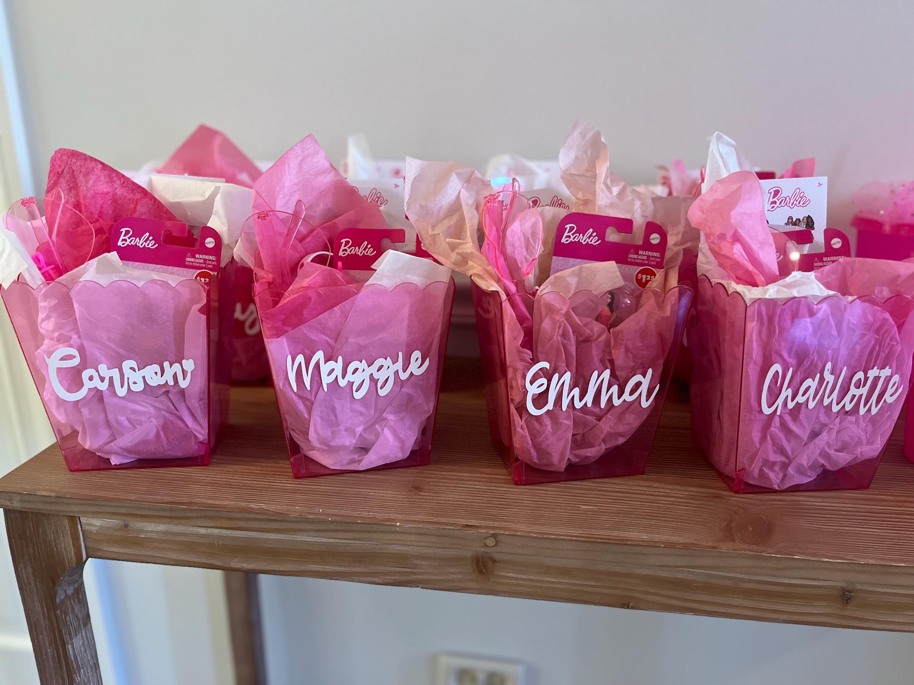 Personalized Pink Party Bins| Personalized Pink Favors | Pink Party ...