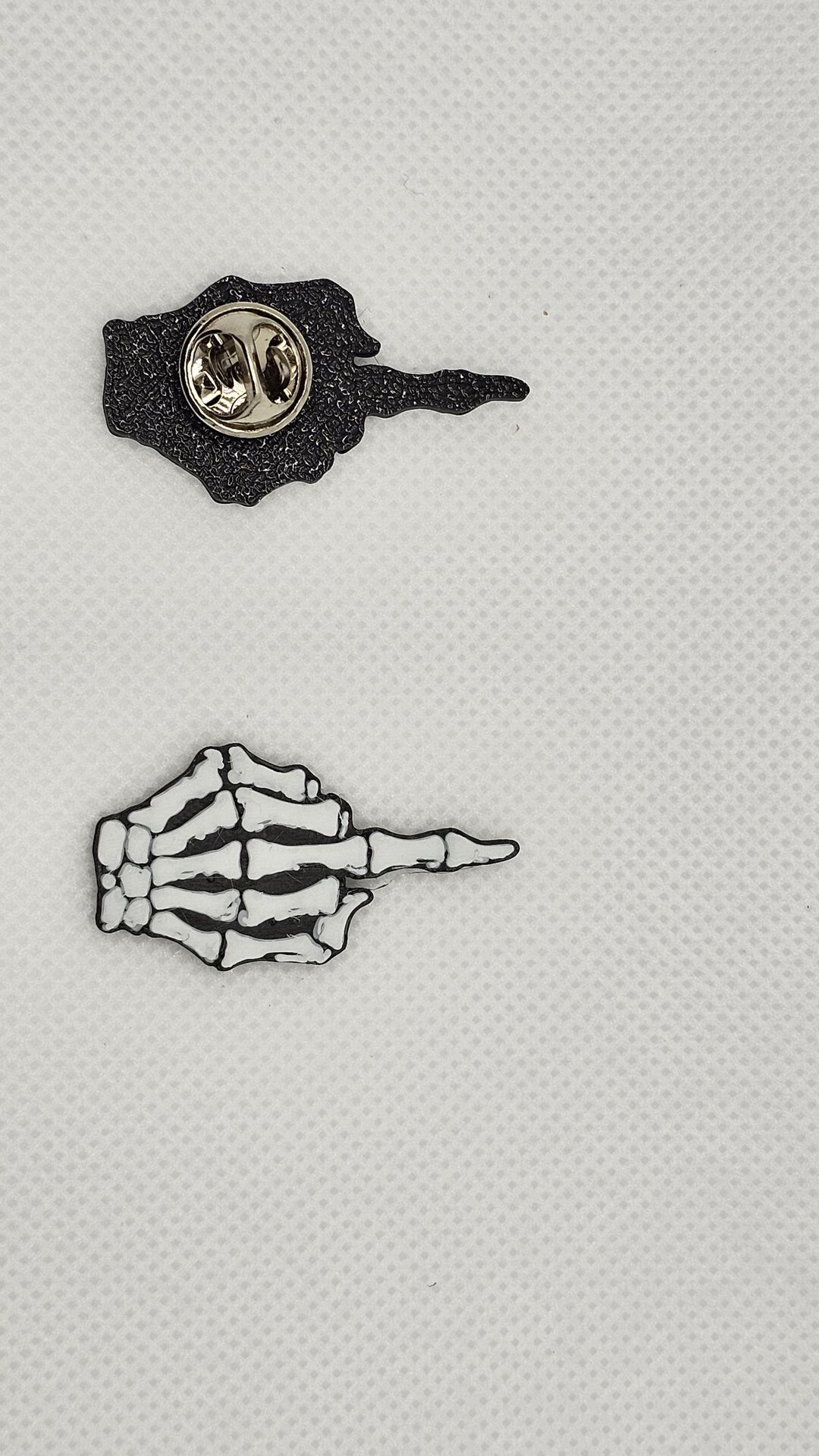 Skeleton Middle Finger Badge - Etsy