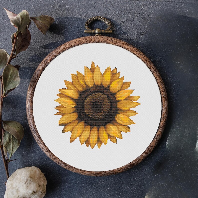 Sunflower Cross Stitch Pattern PDF | Digital Embroidery Design ...