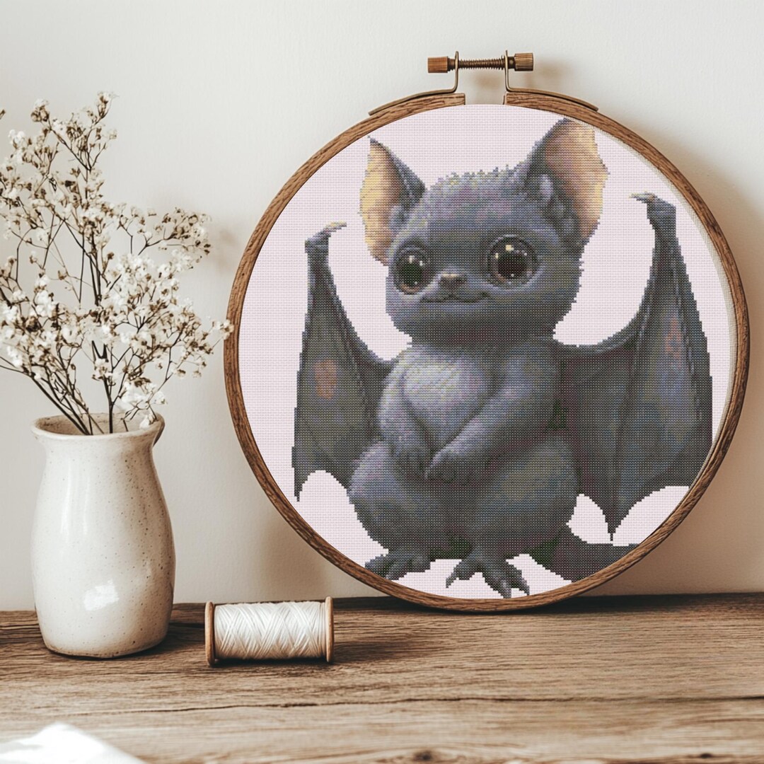 Bat Cross Stitch Pattern –pdf and Svg - Digital Download – Cute ...