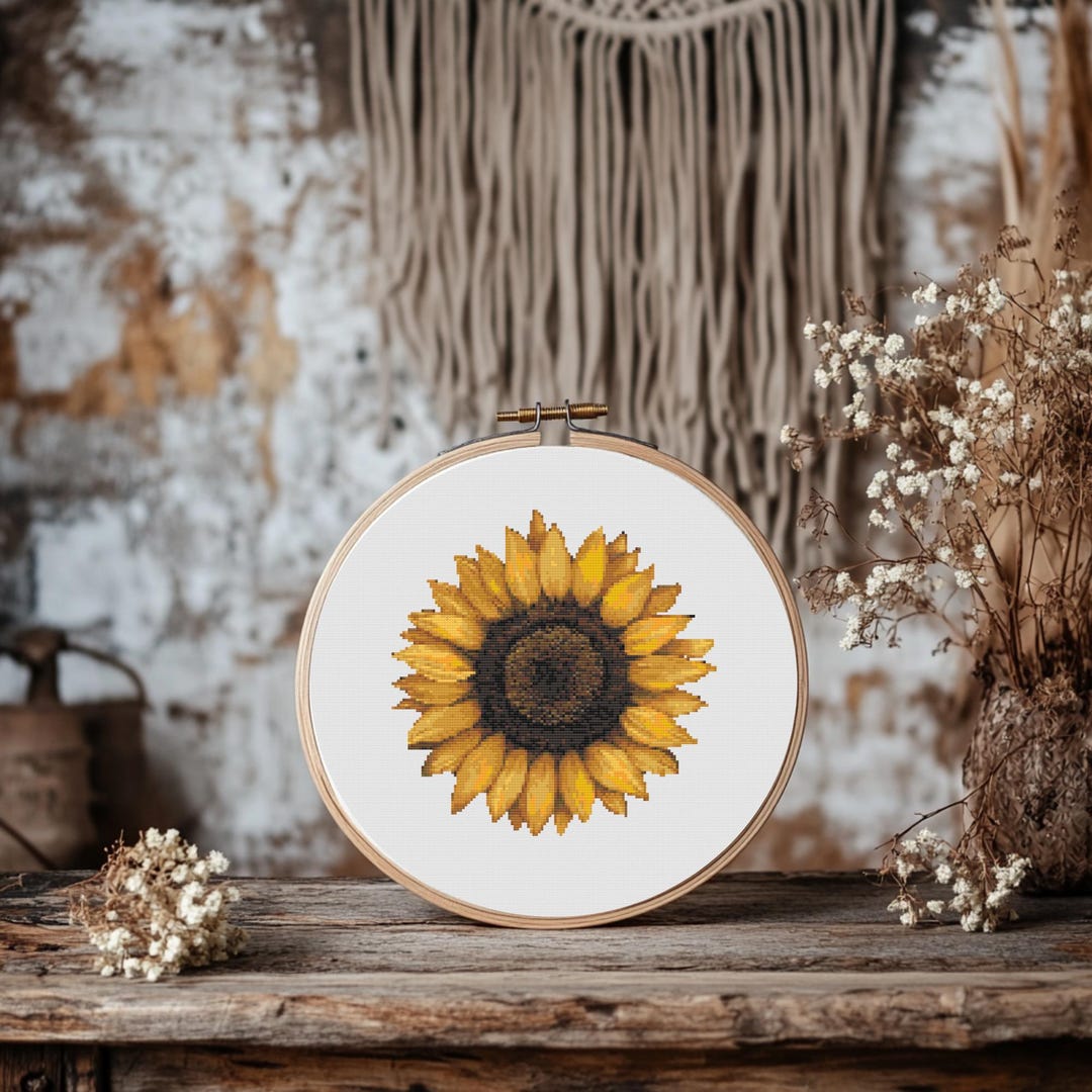 Sunflower Cross Stitch Pattern PDF | Digital Embroidery Design ...