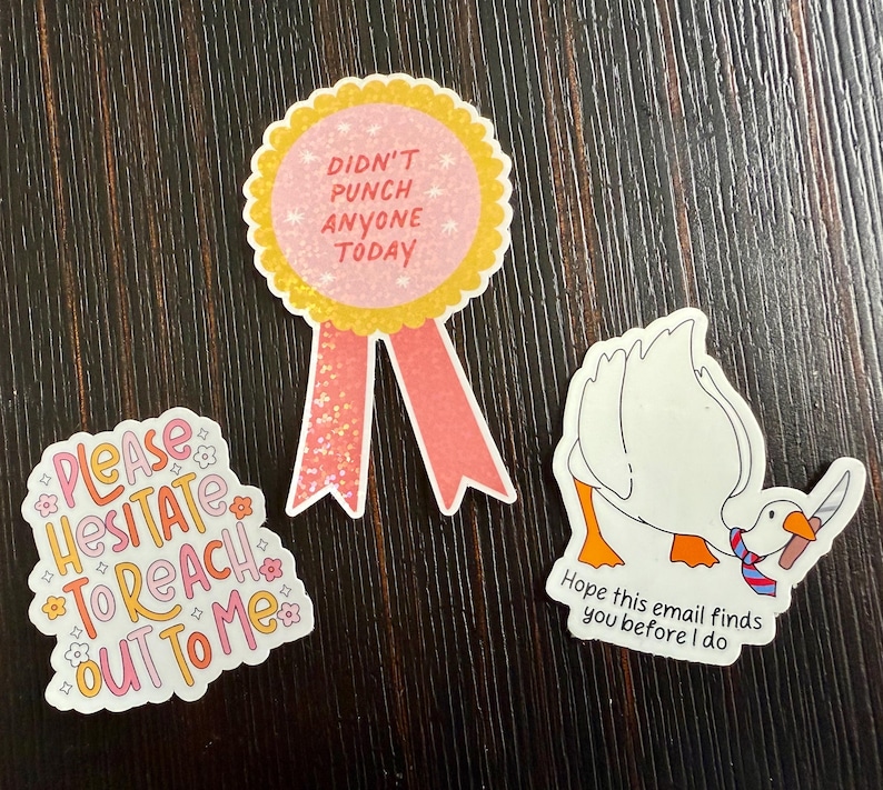 10 Funny Work Sticker Bundle, Sarcastic but Cute Office Humor Stickers ...