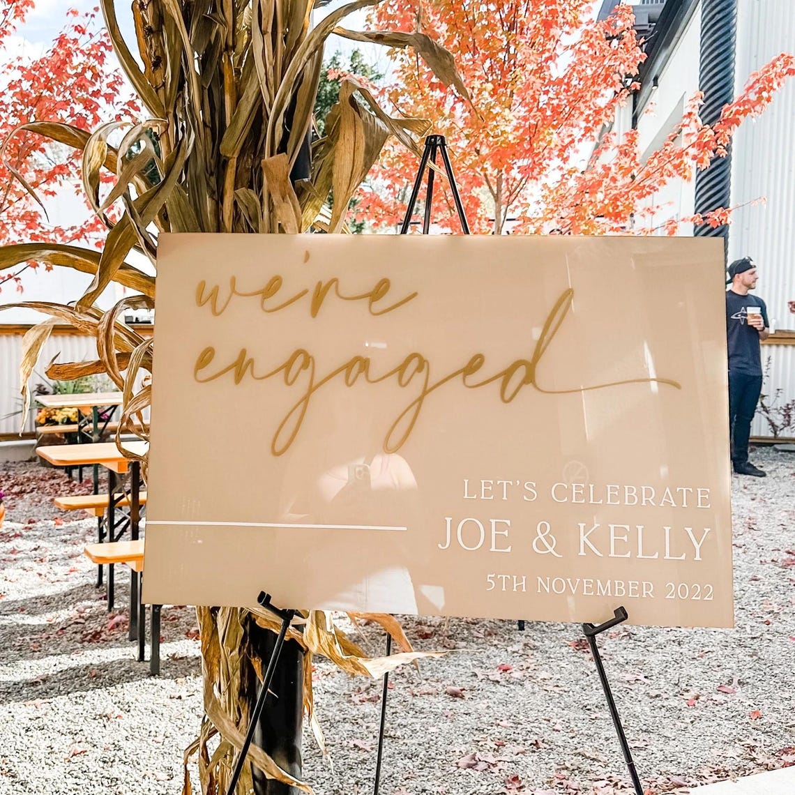 We Are Engaged Acrylic Sign | Custom Engagement Signs | Engagement ...