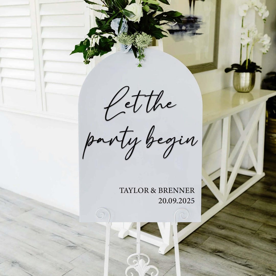 Personalize Your "let the Party Begin" Sign | Rustic Wedding Signs ...