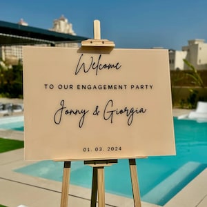 We Are Engaged Acrylic Sign | Custom Engagement Signs | Engagement ...