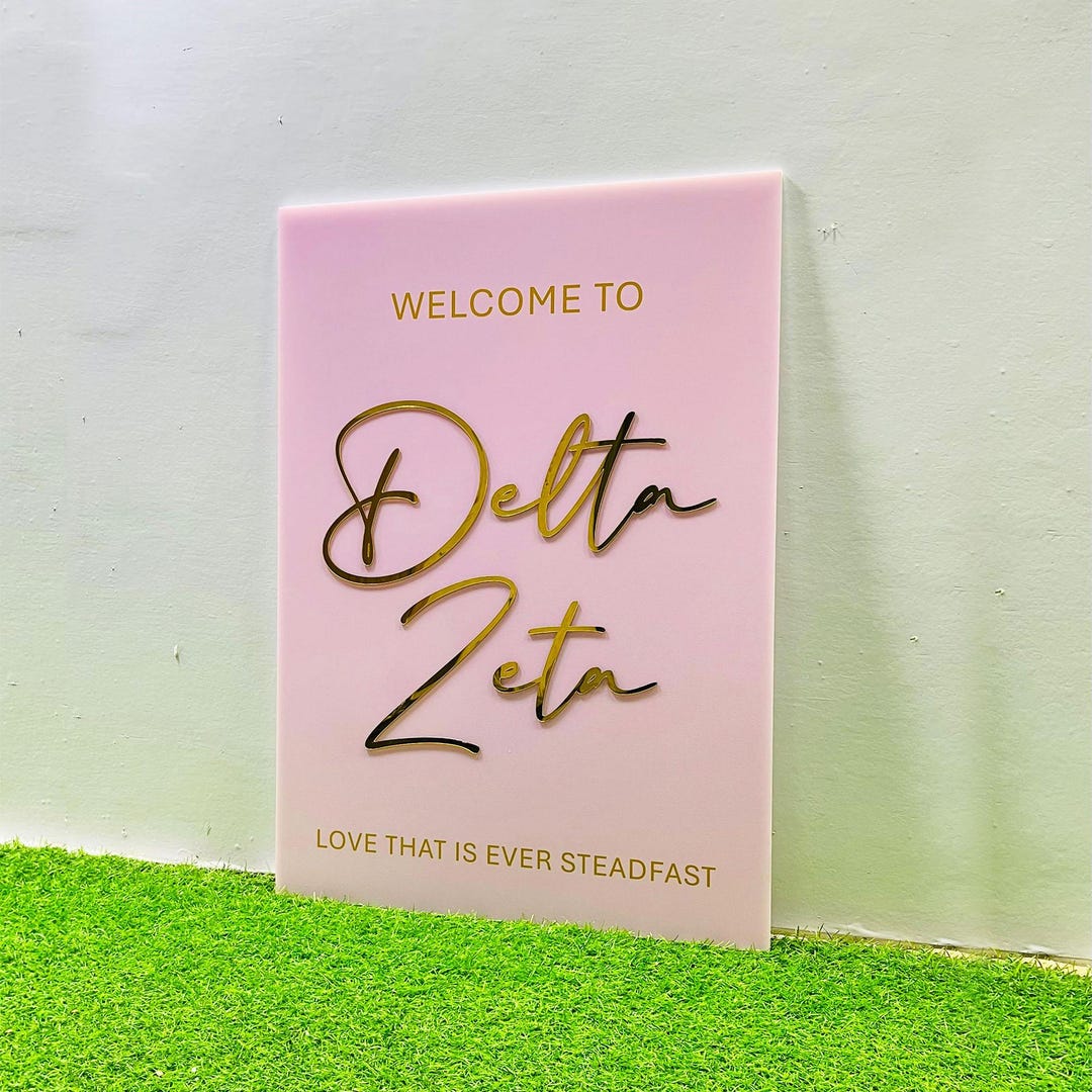 Personalize "welcome to Delta Zeta" Acrylic Sign | Acrylic Welcome ...