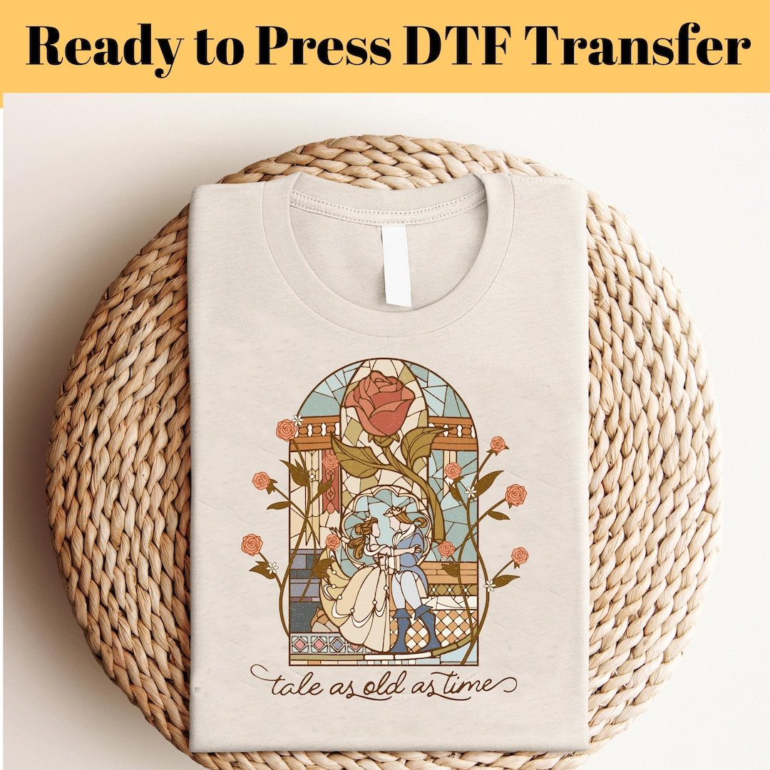 Vintage Tale as Old as Time DTF Transfer, Disney Princess DTF, Princess ...