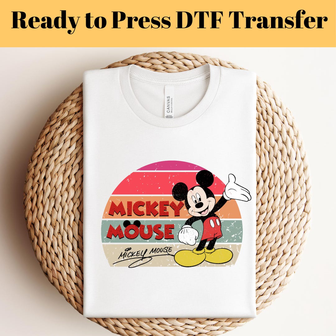 Mickey Mouse DTF Transfer, Disney Dtf, DTF Transfers Ready to Press ...