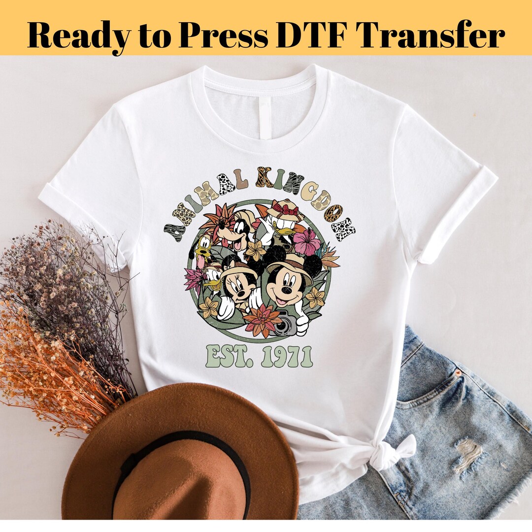 Retro Disney Animal Kingdom DTF Transfer, Mickey Safari Ready to Press ...
