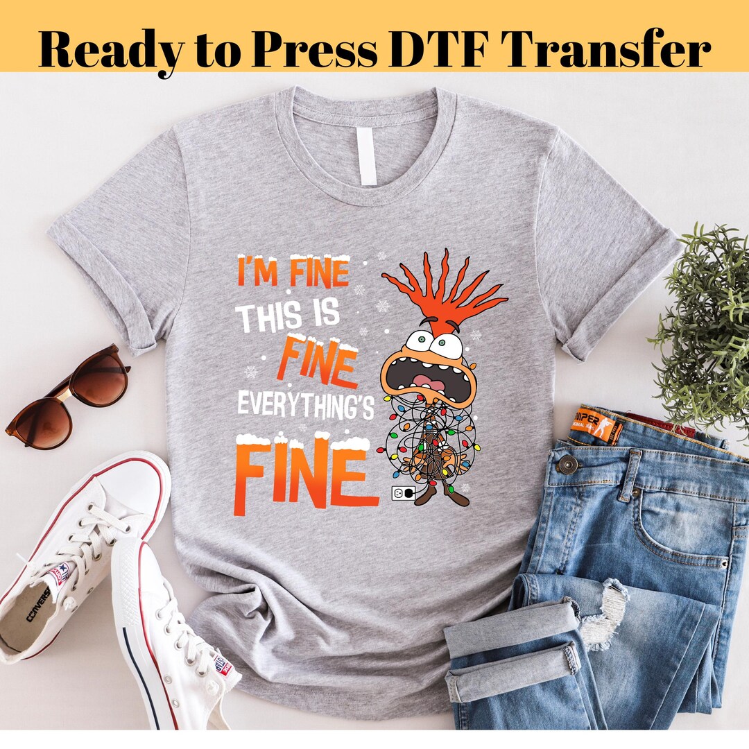 Disney Angst Weihnachten DTF, bereit zum Pressen von innen nach außen ...