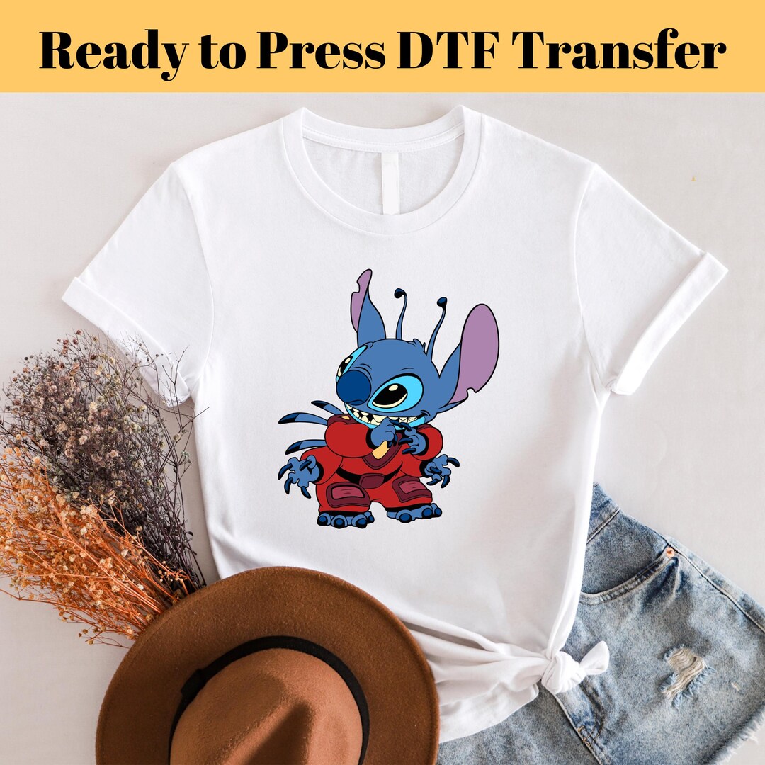 Disney Stitch & Lilo DTF Transfer, Stitch Mickey Ears Image Transfer ...